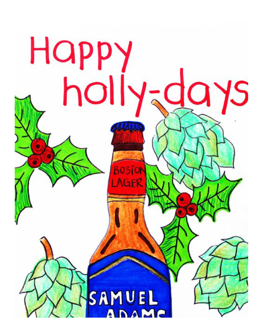 Holly-Days Holiday Card | The Blank Canvas Company | Boston Artist