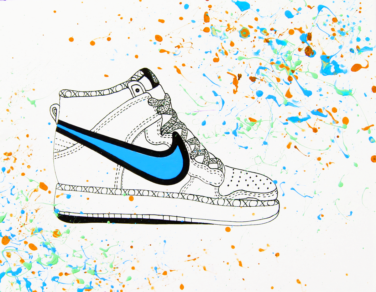 Nike Shoe Print | Sneaker Art | The Blank Canvas Company | Boston Art