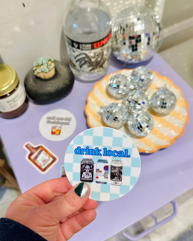 Drink Local Beer Bar Sticker | The Blank Canvas Co. Bar Cart Art – The ...