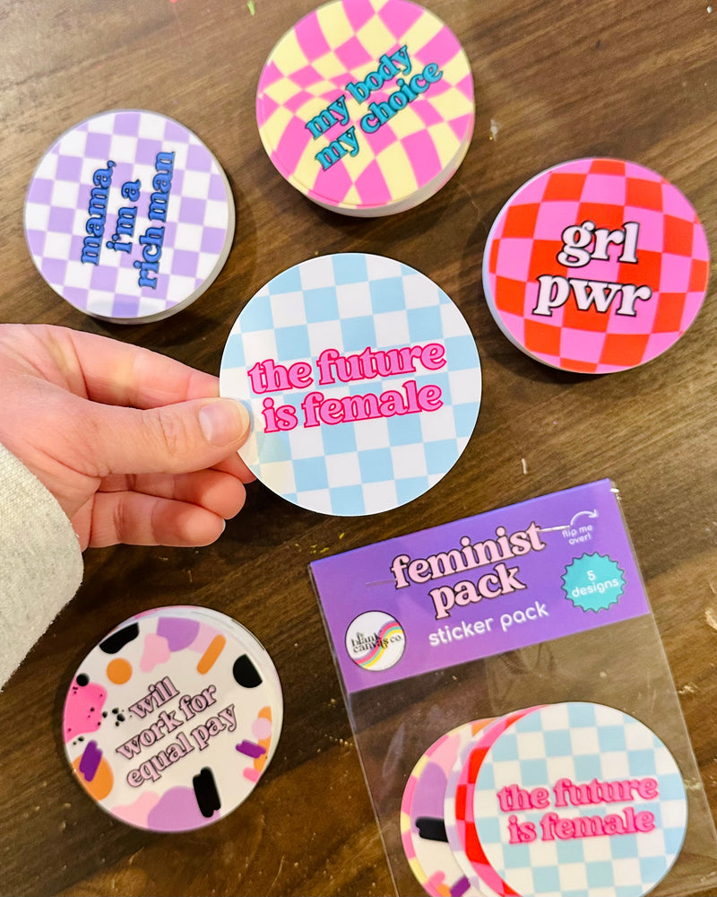 Checkerboard The Future Is Female Sticker | The Blank Canvas Co. Art ...