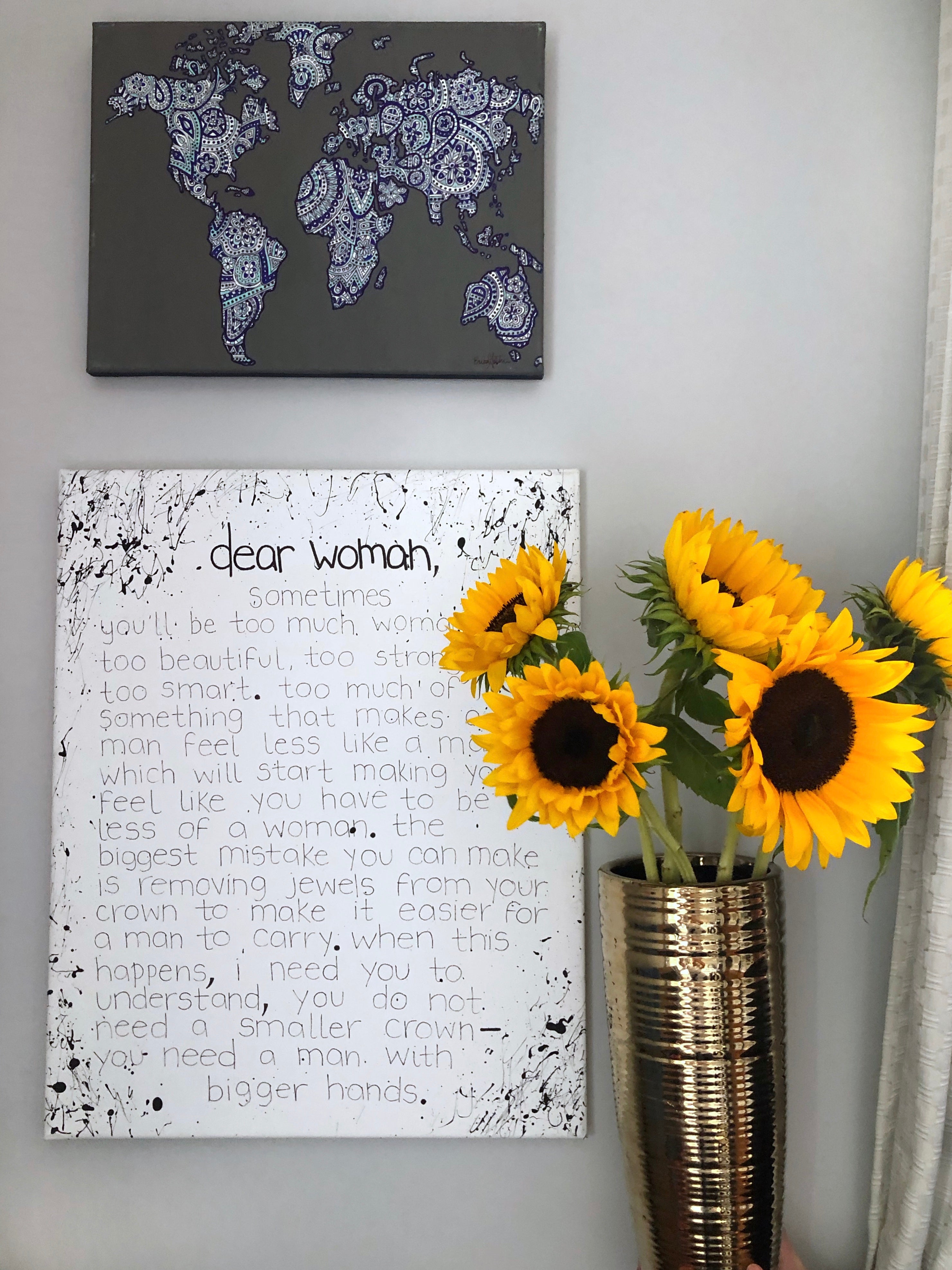 Map of The World Canvas | The Blank Canvas Company | Boston Artist